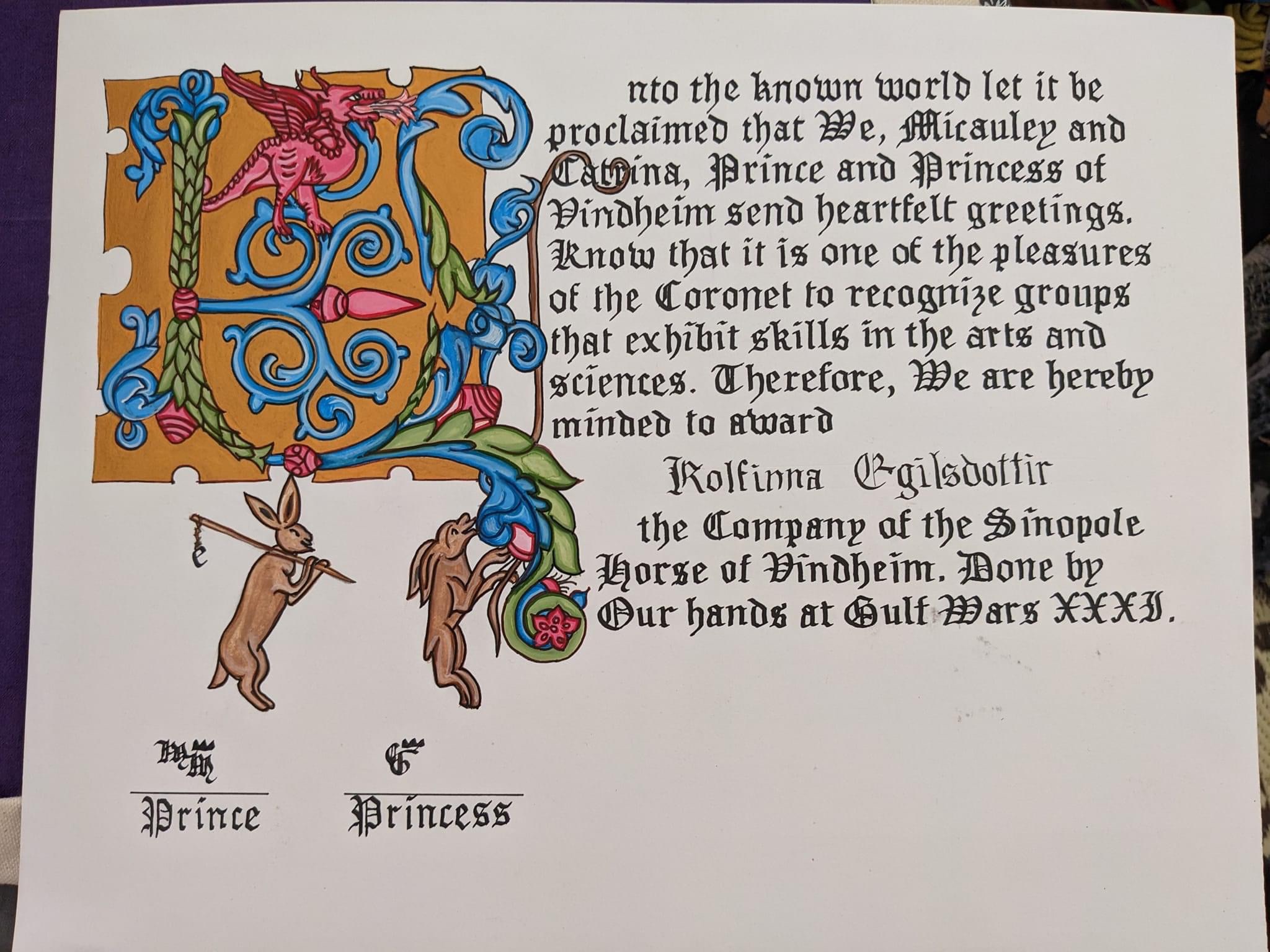 Ansteorra – Lizzies SCA Scribal Project